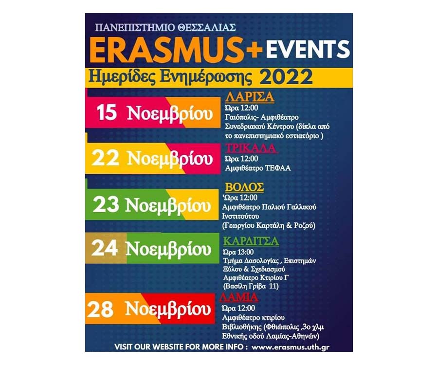 Ενημερωτικές ημερίδες Erasmus 2022 – ΤΜΗΜΑ ΜΑΘΗΜΑΤΙΚΩΝ